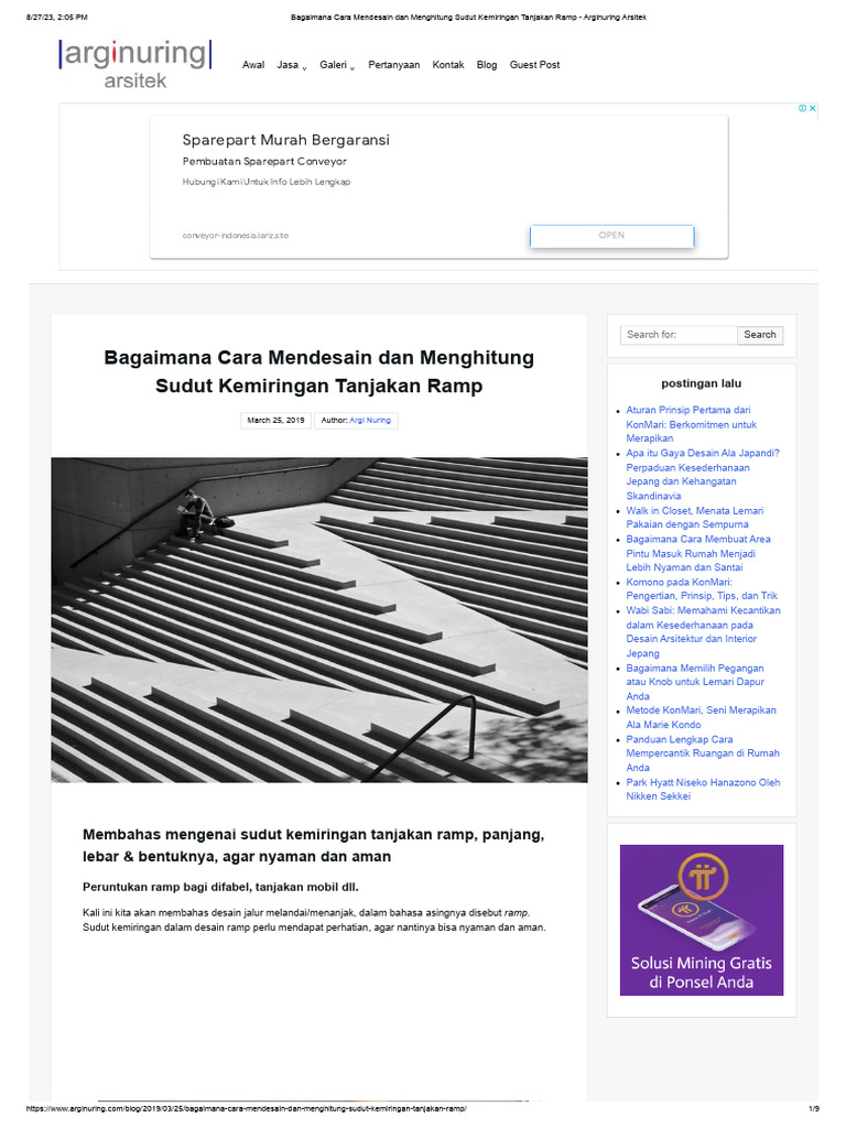 Desain dan Hitung Kemiringan Ramp | PDF