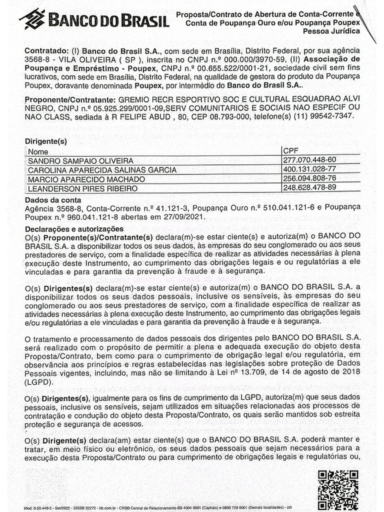 Contrato Banco Brasil | PDF