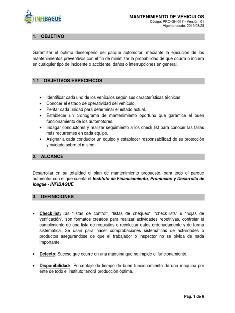 Pro GH 017 Mantenimiento de Vehiculos | PDF