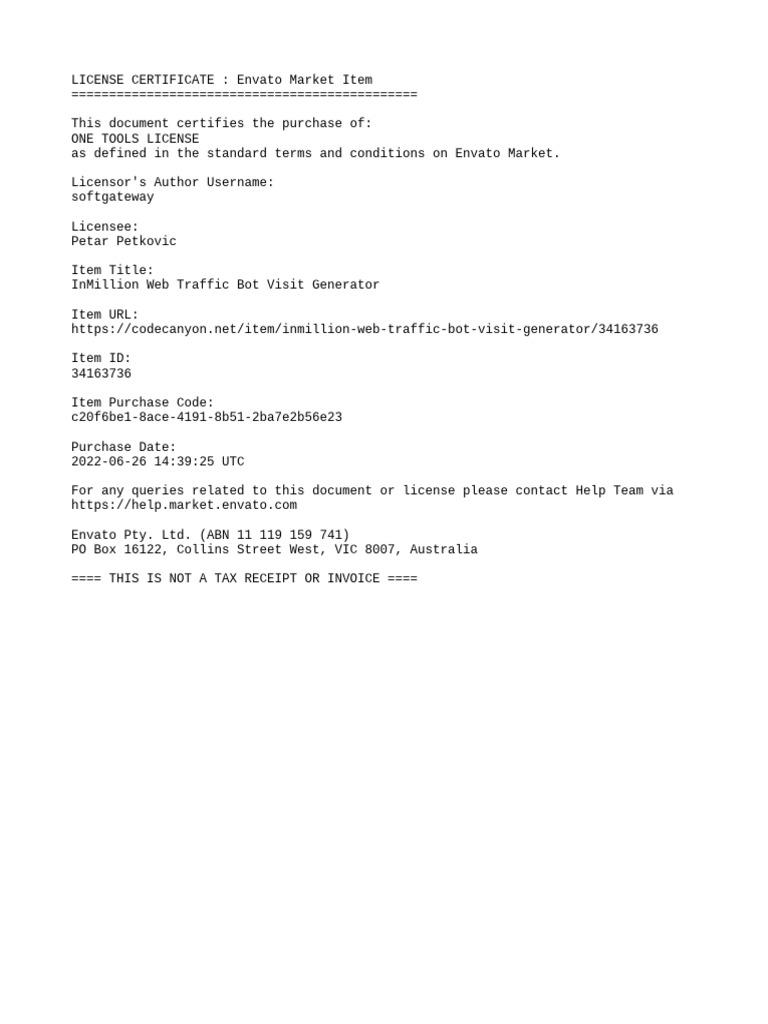 Inmillion Web Traffic Bot Visit Generator License | PDF | Technology ...