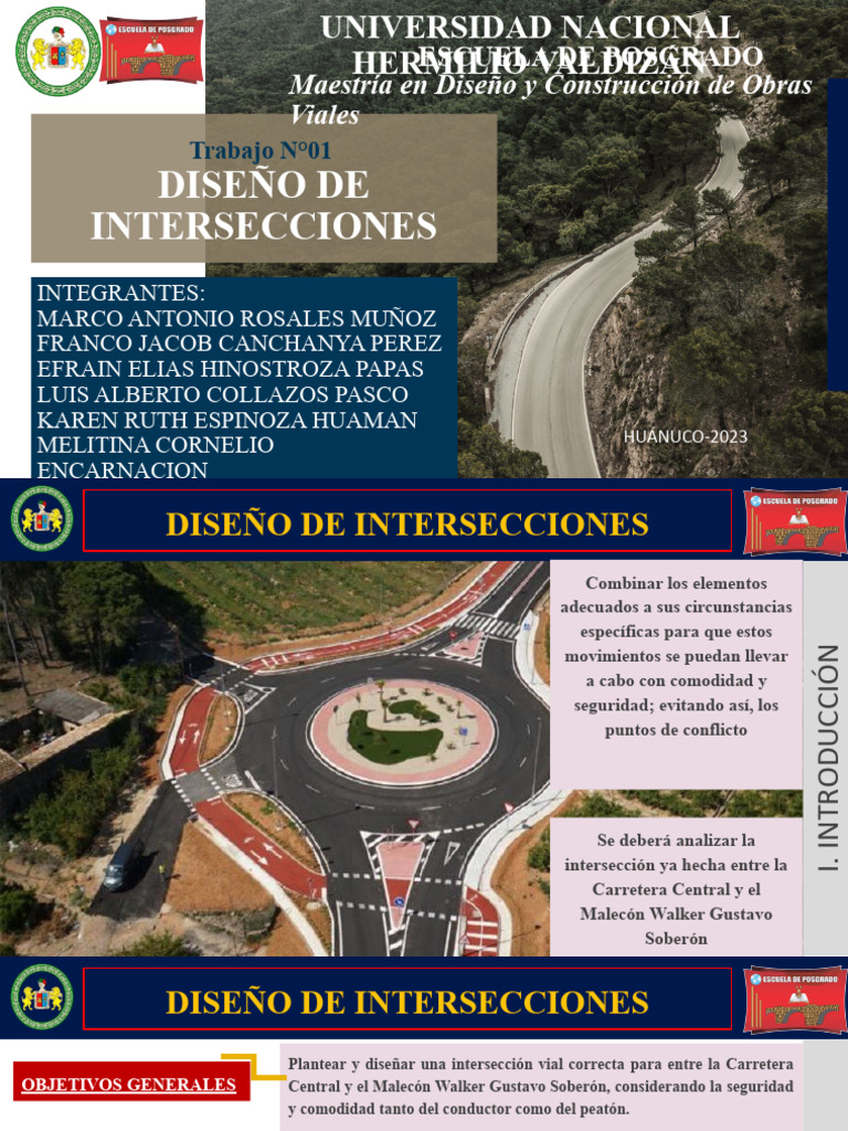Grupo N°03 - Diseño de Intersecciones | PDF | Intersección (carretera) | Tráfico