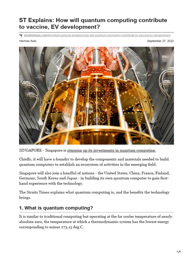 Quantum Computing's Impact on Vaccines & EVs | PDF | Quantum Computing ...