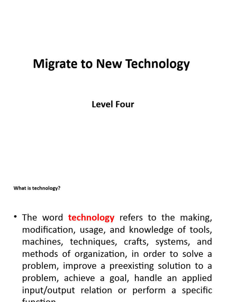 Migrate To New Technology | PDF | Technology Transfer | Engineering