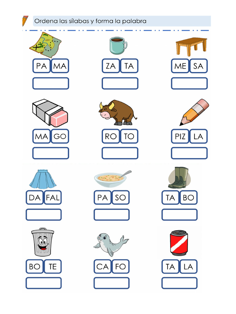 Ordena Las Silabas | PDF