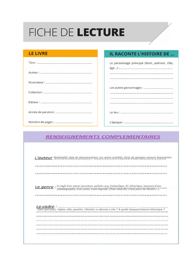 Fiche de Lecture | PDF