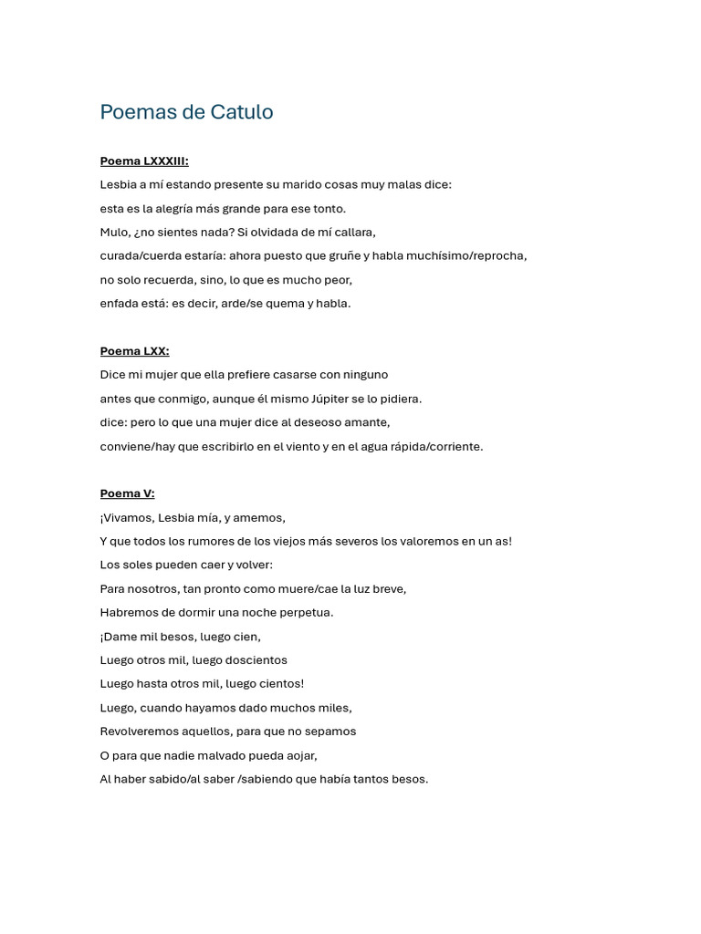 Poemas de Catulo | PDF