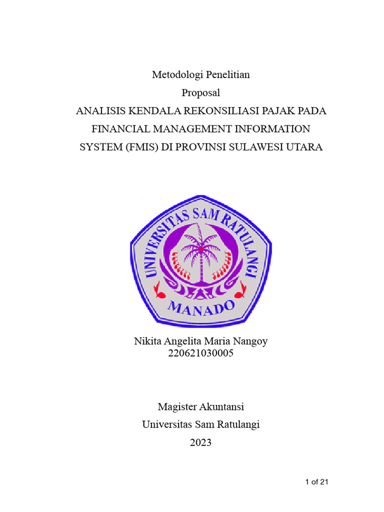Proposal MK Metodologi Penelitian | PDF