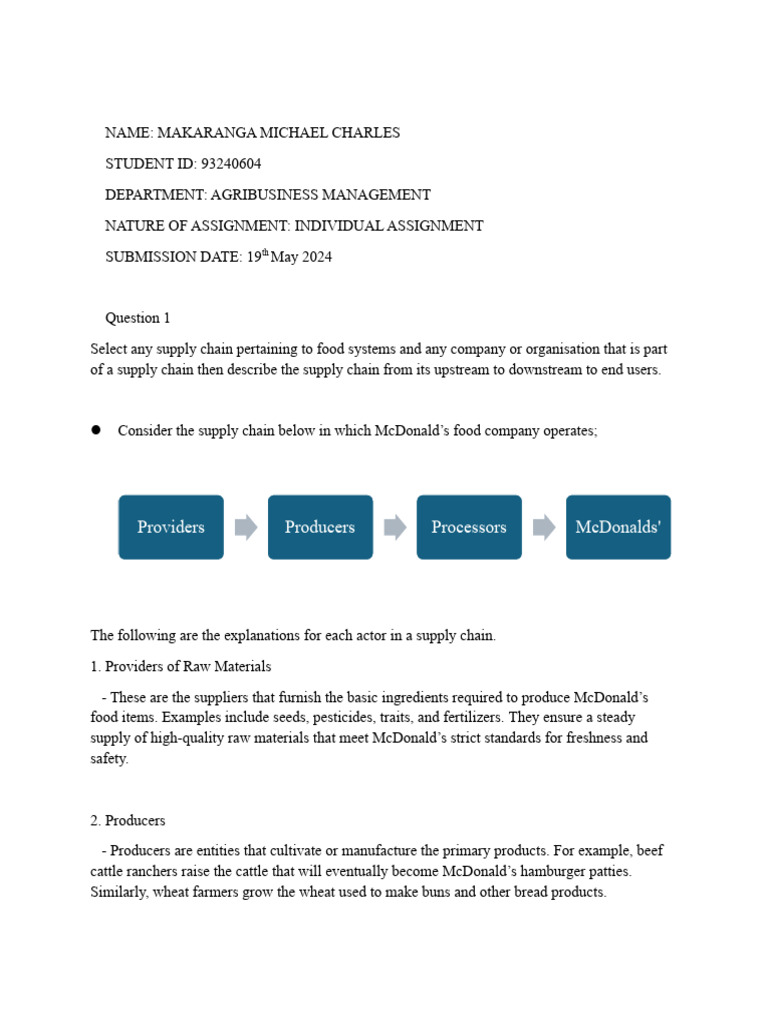 Makaranga Michael Charles | PDF | Supply Chain | Supply Chain Management