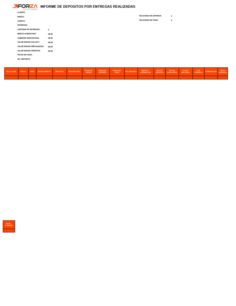 Informe de Depositos Por Entregas Realizadas | PDF