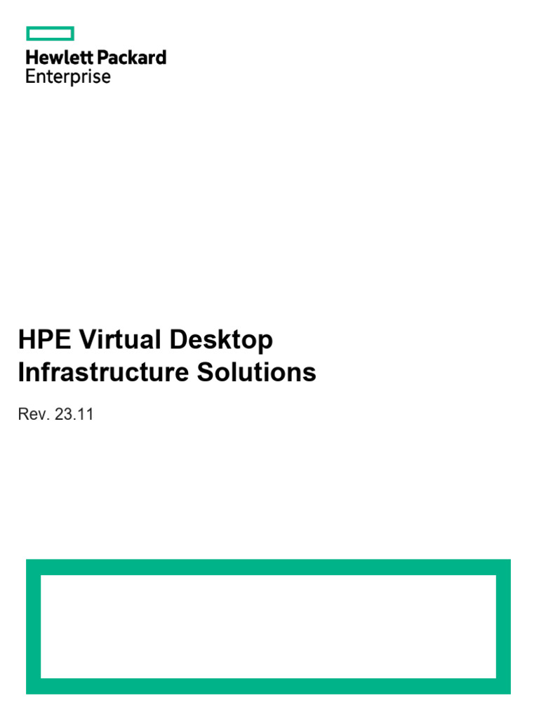 Hpe Virtual Desktop Infrastructure Solutions Pdf Desktop Virtualization Citrix Systems