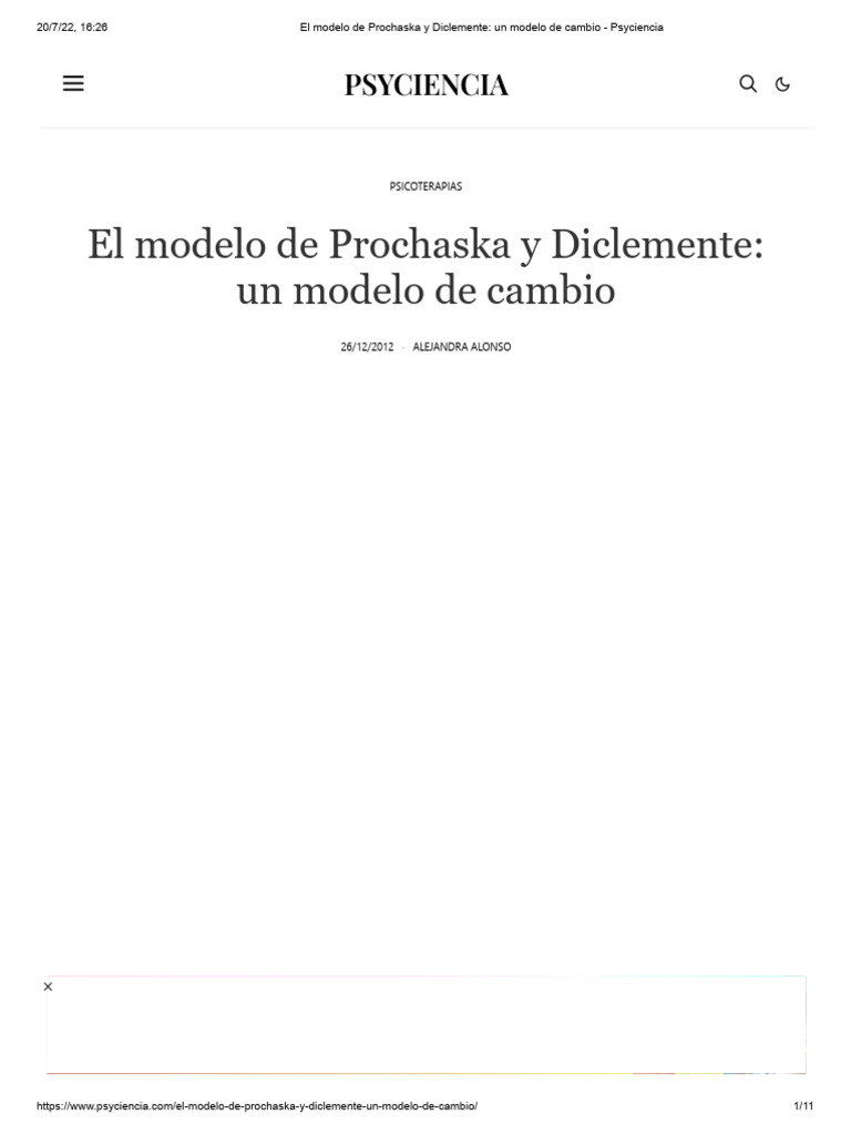 Modelo de Prochaska y Diclemente | PDF | Comportamiento | Ansiedad