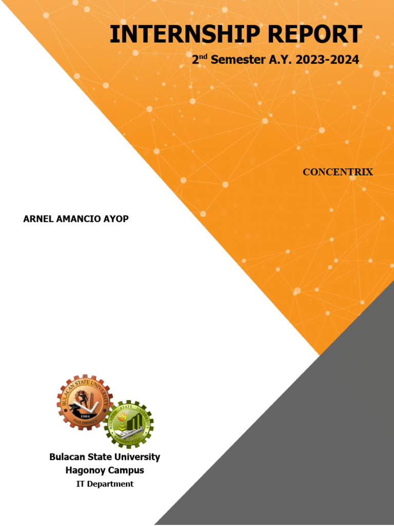 Internship Report Cover Page | PDF | Computers | Technology & Engineering