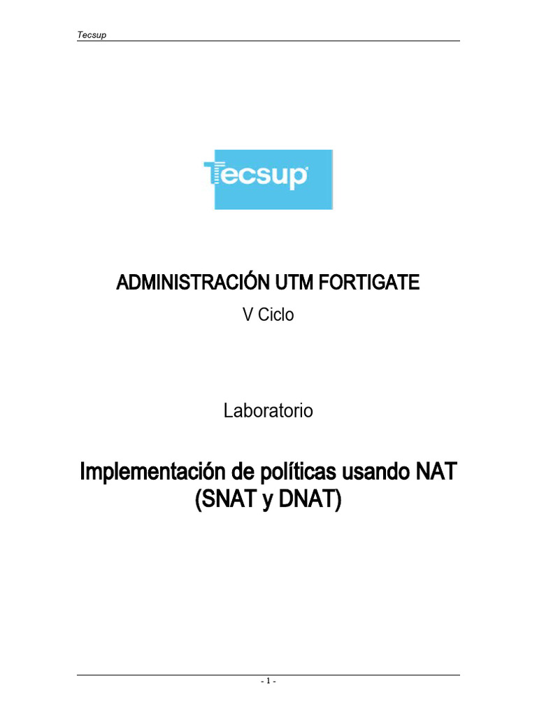 Laboratorio de Implementación de Políticas Usando NAT (SNAT y DNAT) | PDF | Dirección IP | Redes