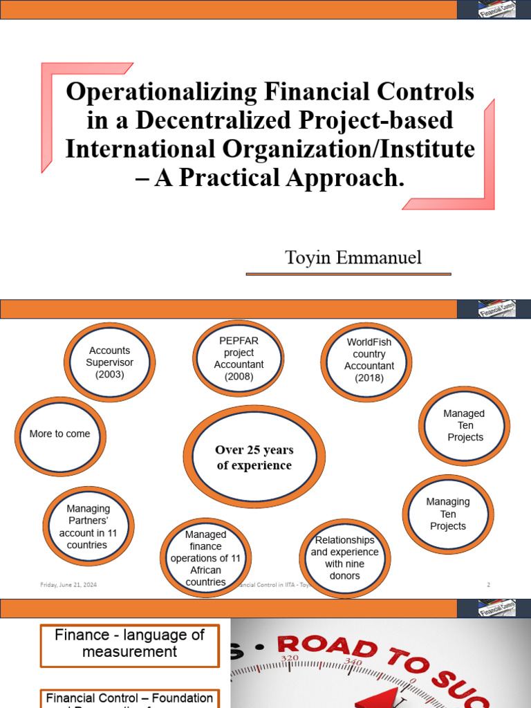 Operationalizing Financial Controls in A Decentralized Project-Based International Toyin ...