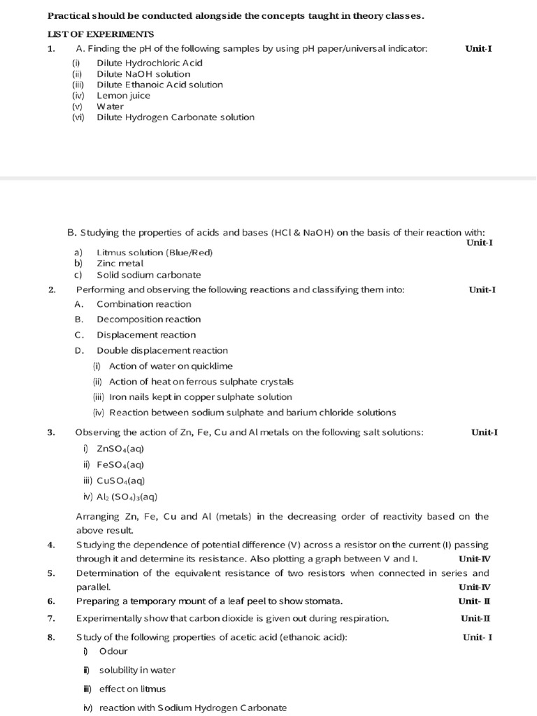 X Science Practical File PDF | PDF