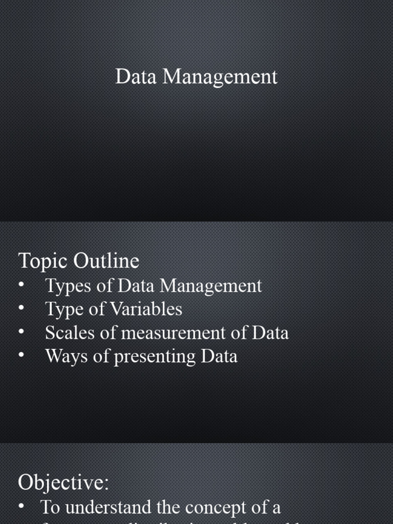 Data Management | Download Free PDF | Statistics | Level Of Measurement
