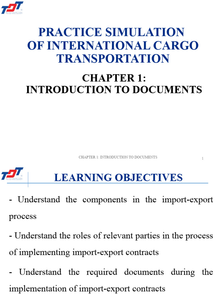 Chapter 1 - Introduction To Documents | PDF | Cargo | Insurance
