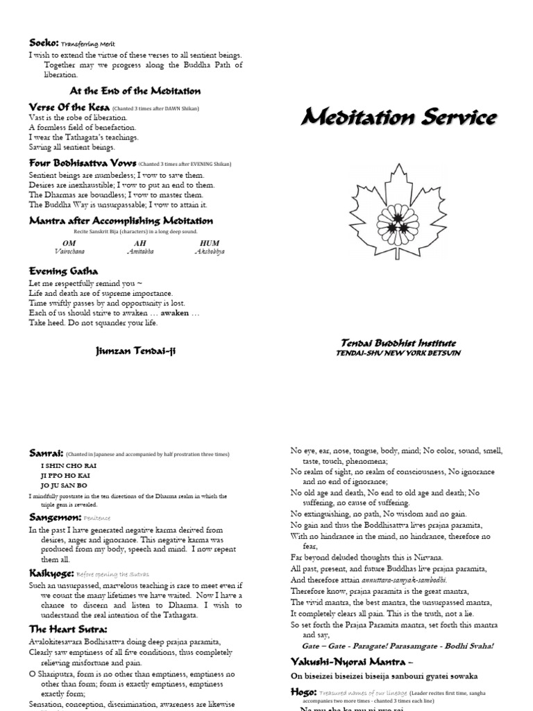 Tendai-Daily-Practice | Download Free PDF | Mantra | Bodhisattva