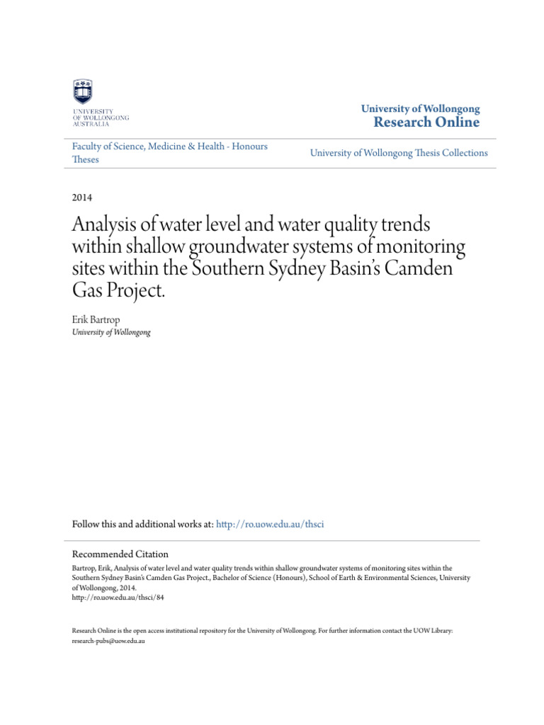 Analysis of Water Level and Water Quality Trends Within Shallow ... Analysis of Water Level and Water Quality Trends Within Shallow ...