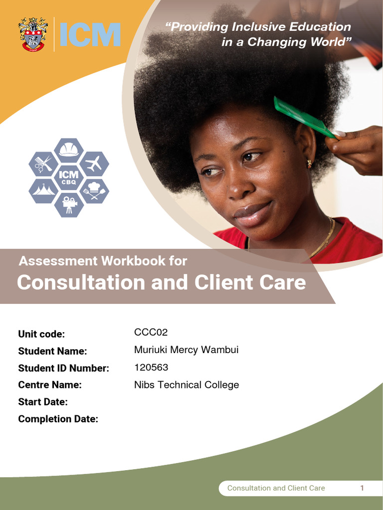 Client Care Consultation Workbook Guide | PDF | Communication ...