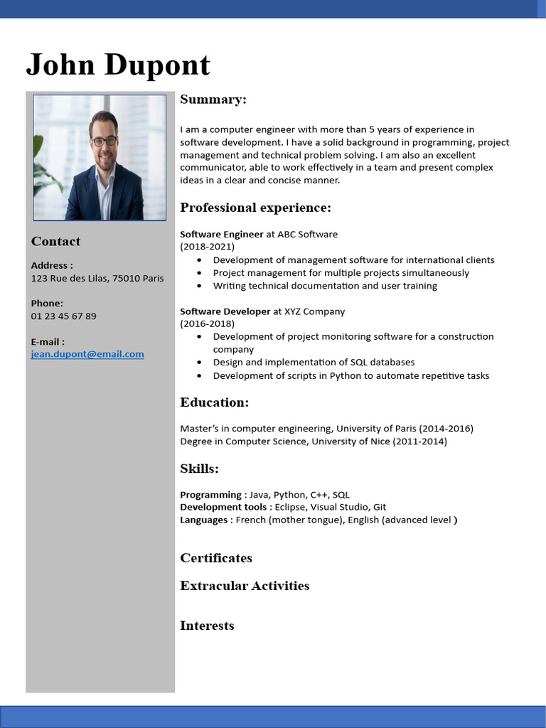 CV en 4 | PDF | Computers | Technology & Engineering