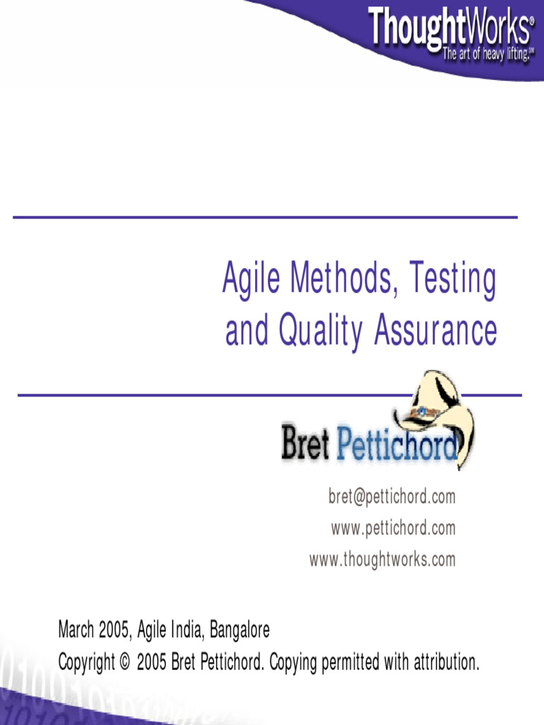 Agile Methods Testing And Quality Assurance Pdf Unit Testing Agile Software Development