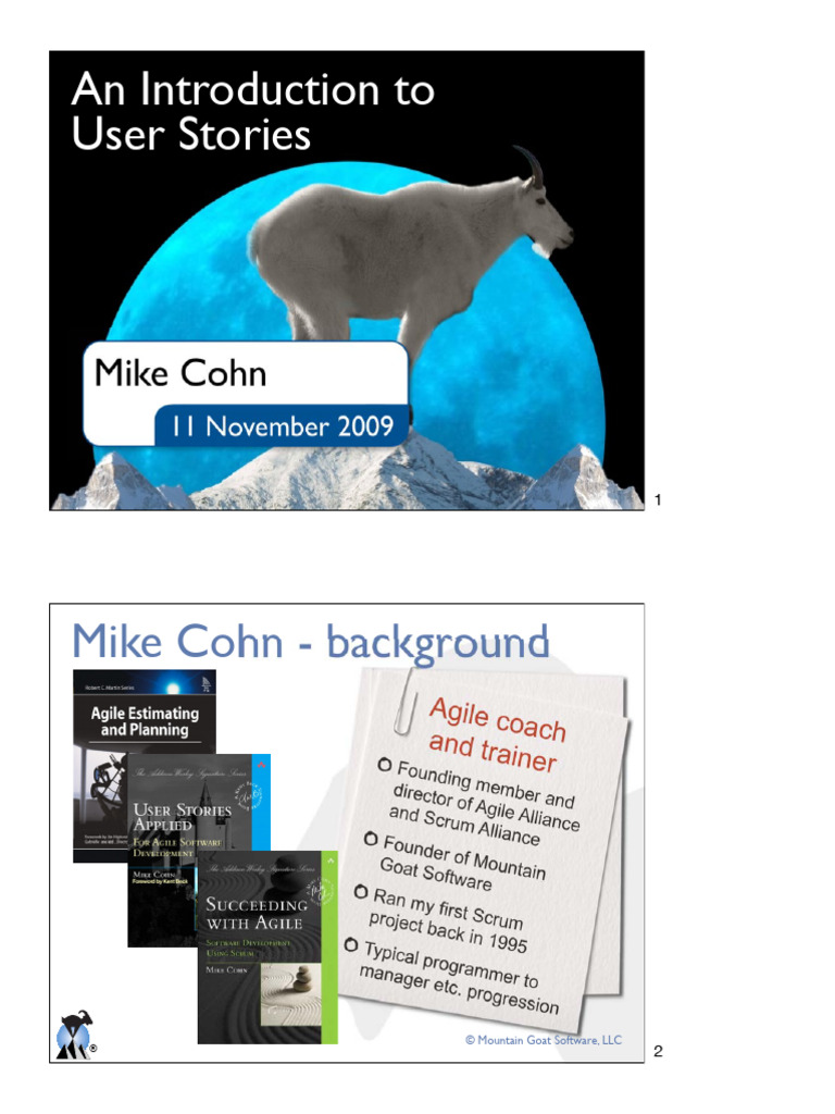 Cohn ADP09 Introduction To User Stories | PDF | Scrum (Software ...