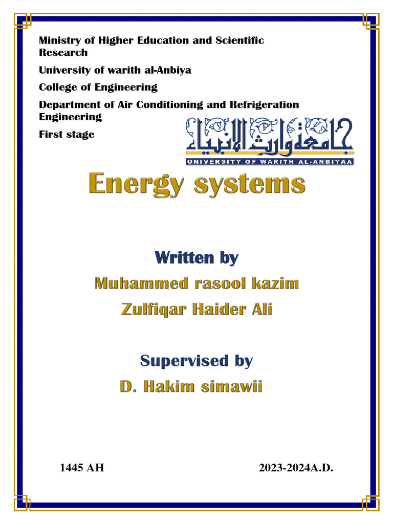 Energy Systems | PDF | Nature | Physical Quantities
