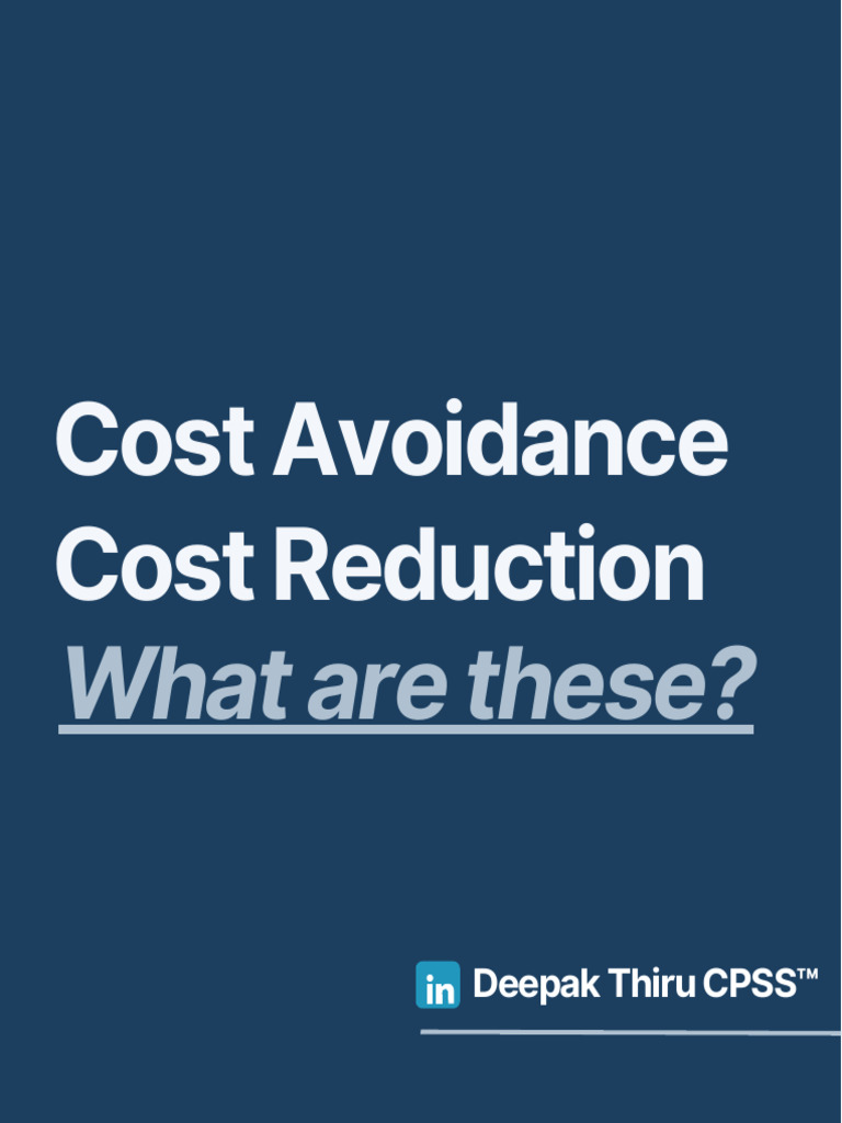 Cost Avoidance and Cost Reduction | PDF | Expense | Risk