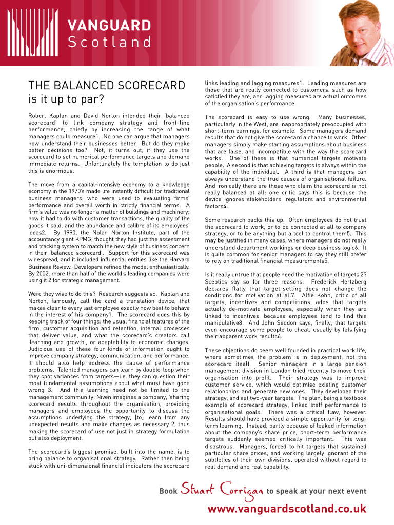Balanced Scorecard | PDF | Employee Retention