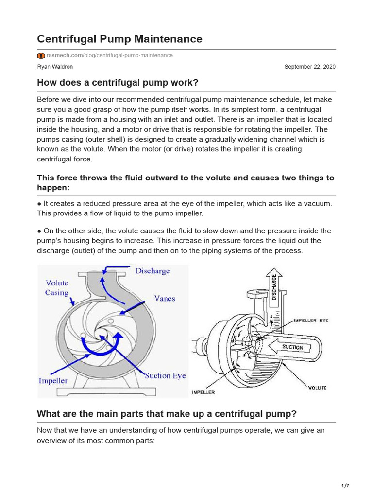 Centrifugal Pump Maintenance | PDF | Bearing (Mechanical) | Pump