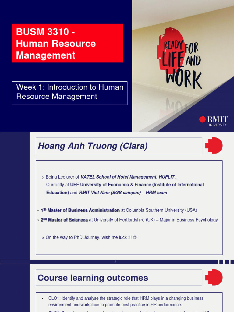 W1 - Introduction To Human Resource Management | PDF | Human Resource ...