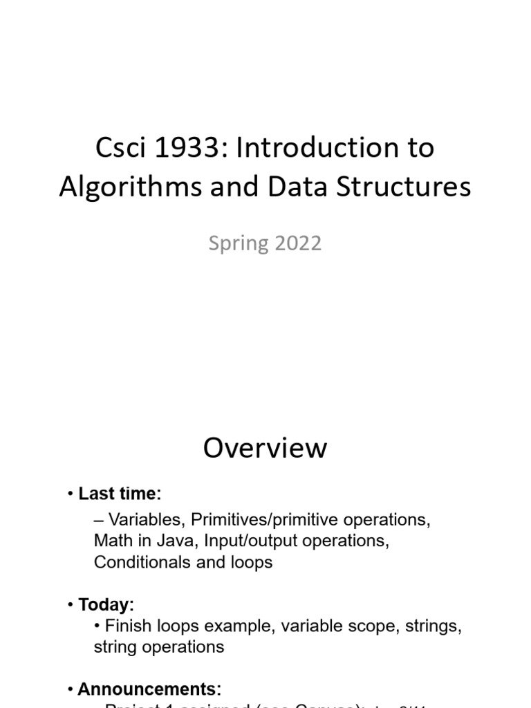 CSCI1933 Lecture3 | PDF | Control Flow | Class (Computer Programming)