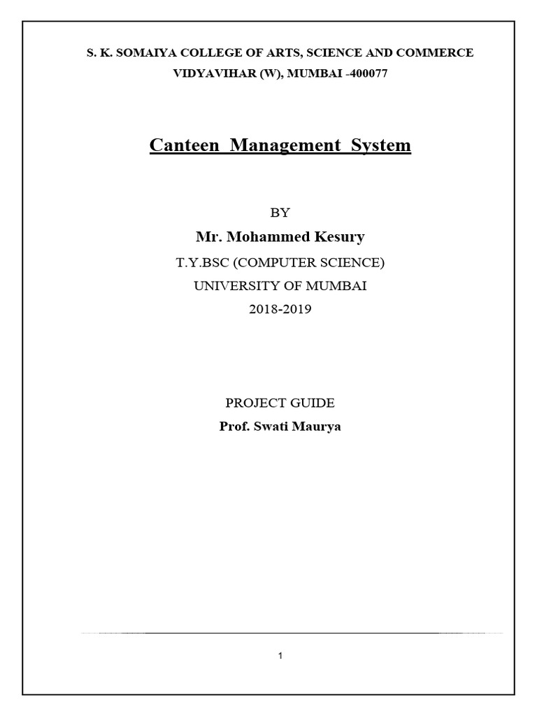Canteen_Management_DOC | PDF | Use Case | Databases