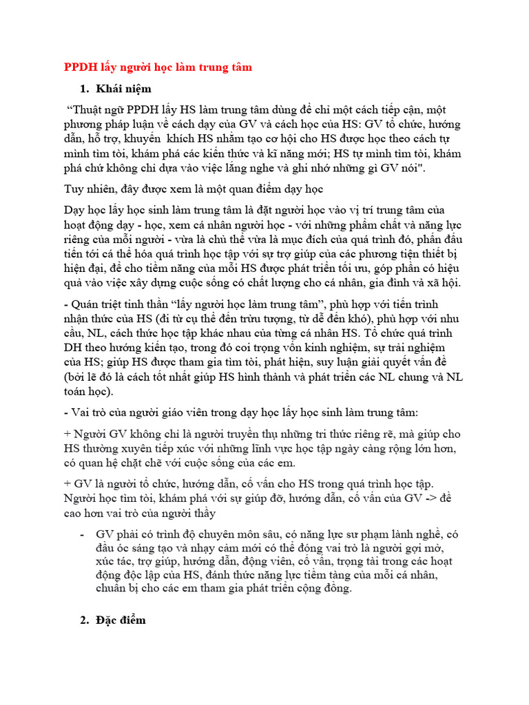 PPDH Lấy Người Học Làm Trung Tâm | PDF