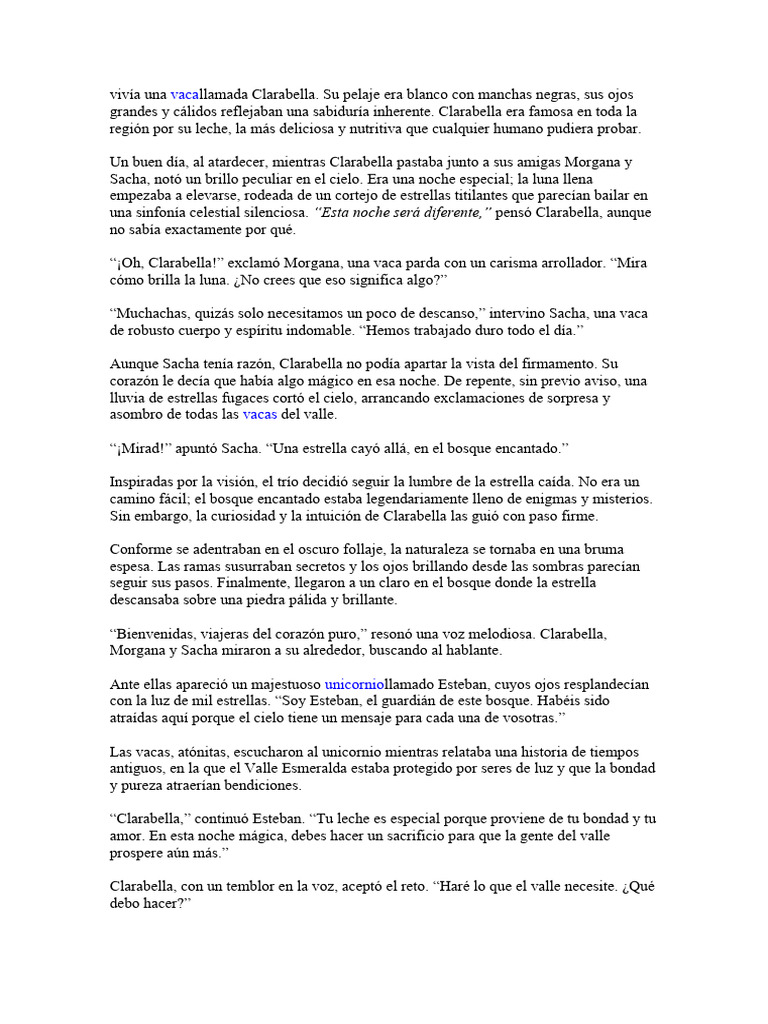 Cuento La Vaca | PDF