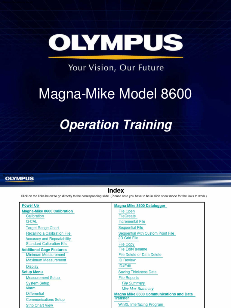Magna-Mike 8600 Operation Training Guide | PDF | Calibration | Computer ...