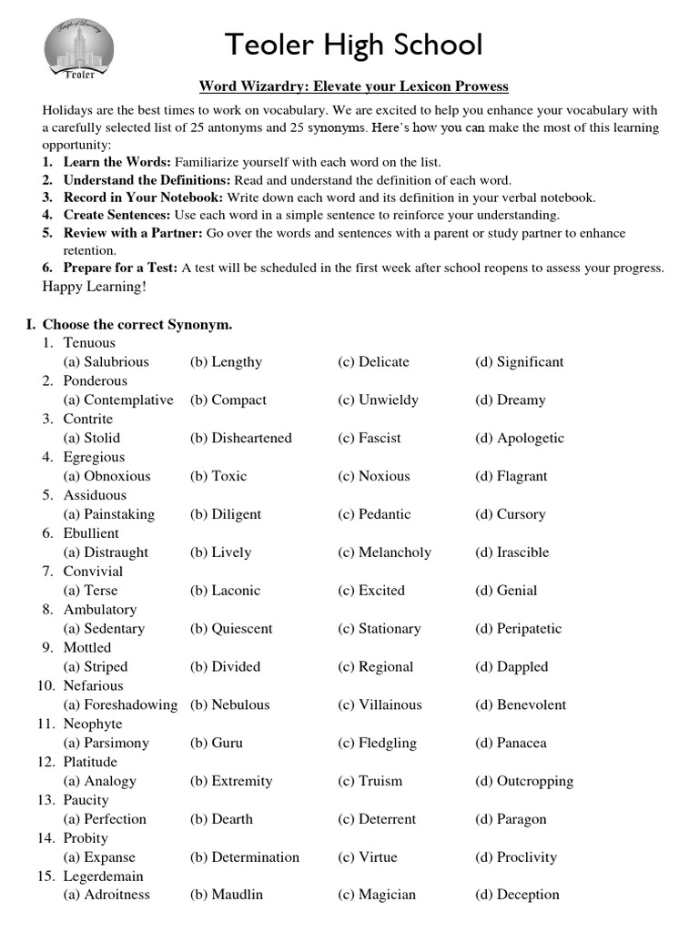 G8 - Word Wizardry Elevate Your Lexicon Prowess | PDF | Lexicography ...