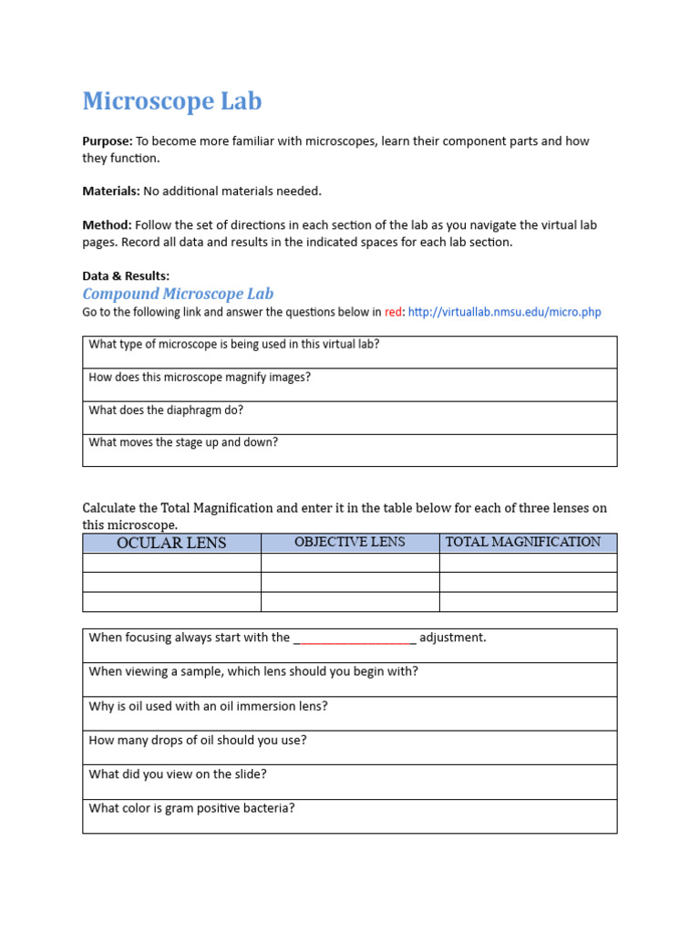 Microscope Lab Student | Download Free PDF | Scanning Electron Microscope | Microscope