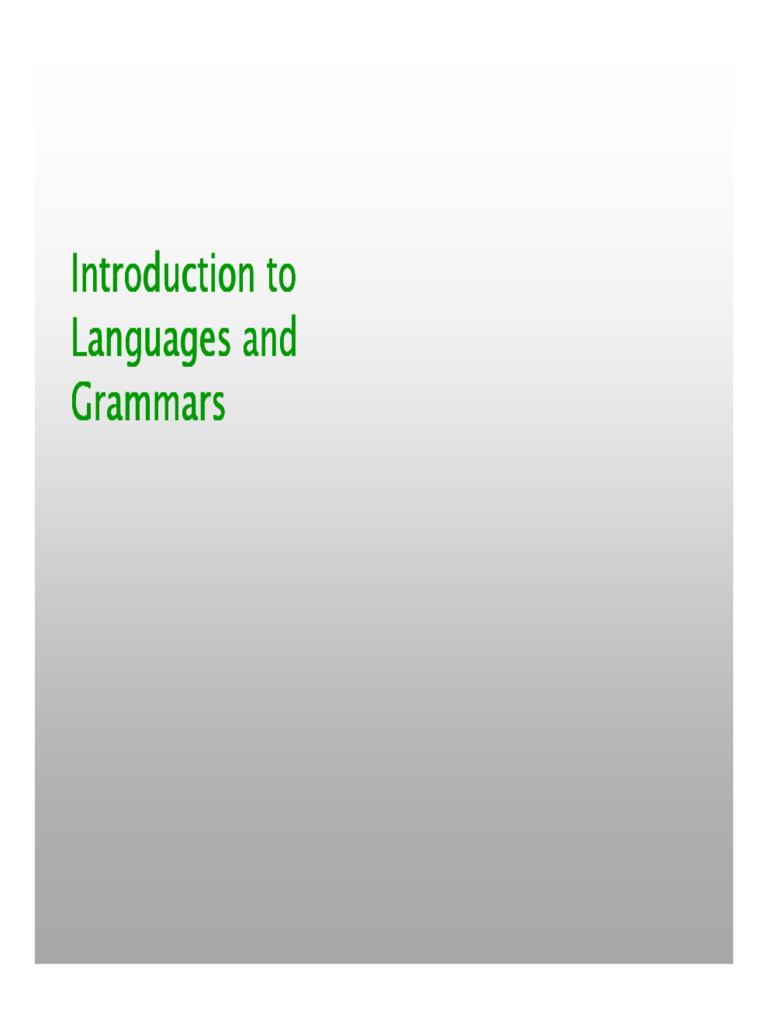 Grammar | PDF | Automata Theory | Language Mechanics