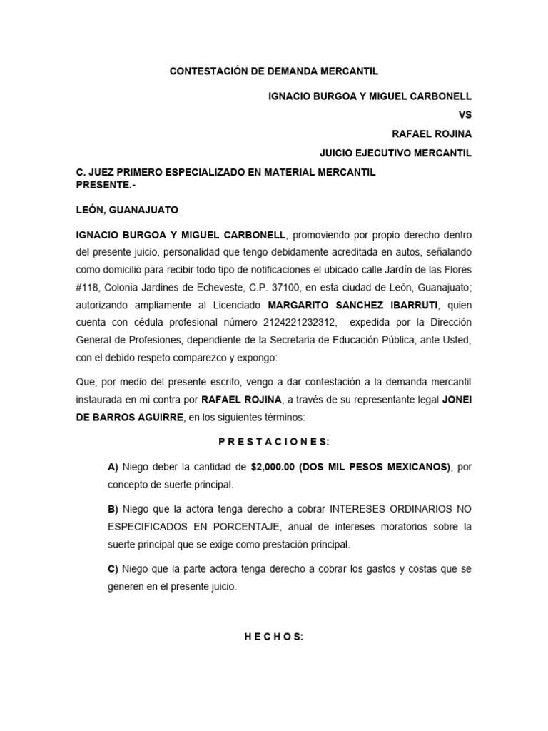 CONTESTACION | PDF