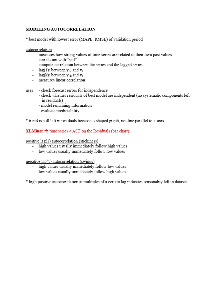 Market Forecasting M5 Notes Pdf Forecasting Errors And Residuals