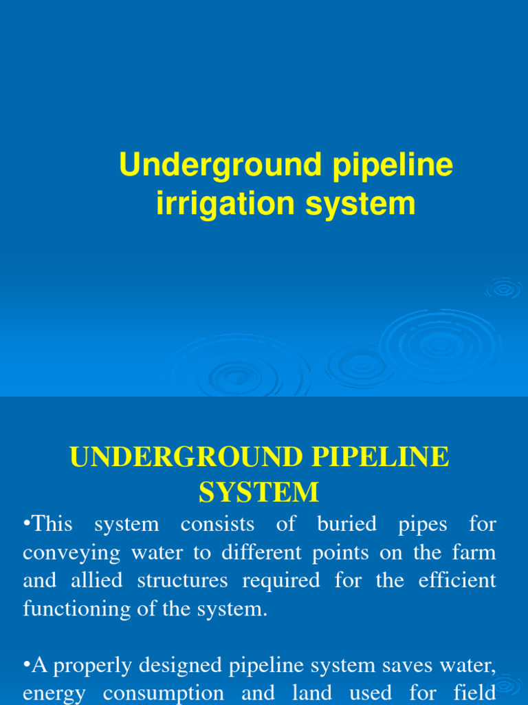 design of underground pipe line system | PDF | Pipe (Fluid Conveyance ...