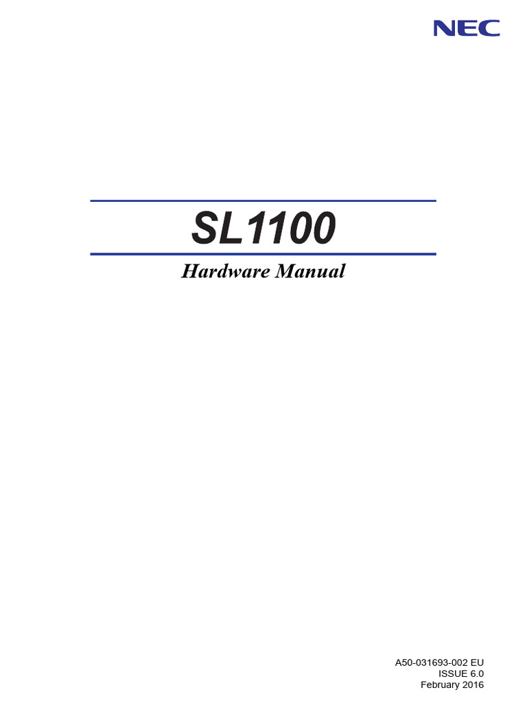 sl1100 Hardware | PDF | Input/Output | Electrical Connector