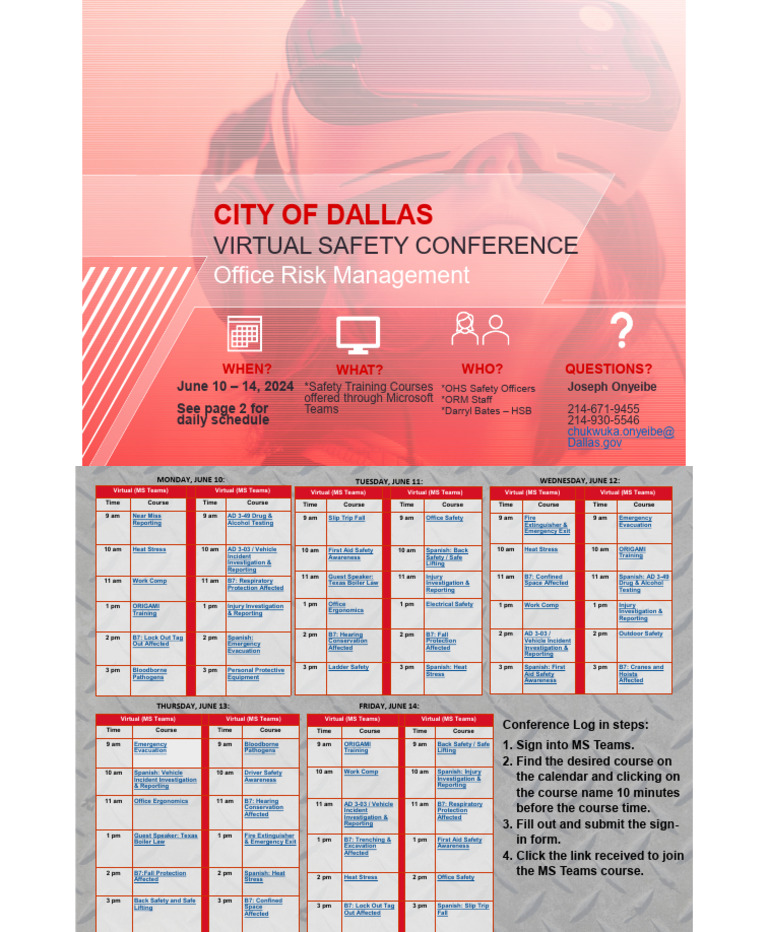 ORM June Safety Conference 2024 Schedule | PDF | Safety