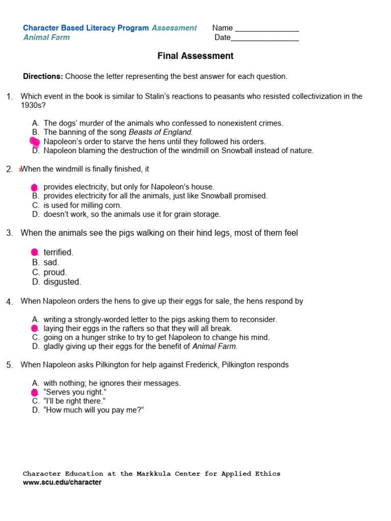 Thomas McDonald - Assessments - Animal - Farm | PDF | Mystery, Thriller ...