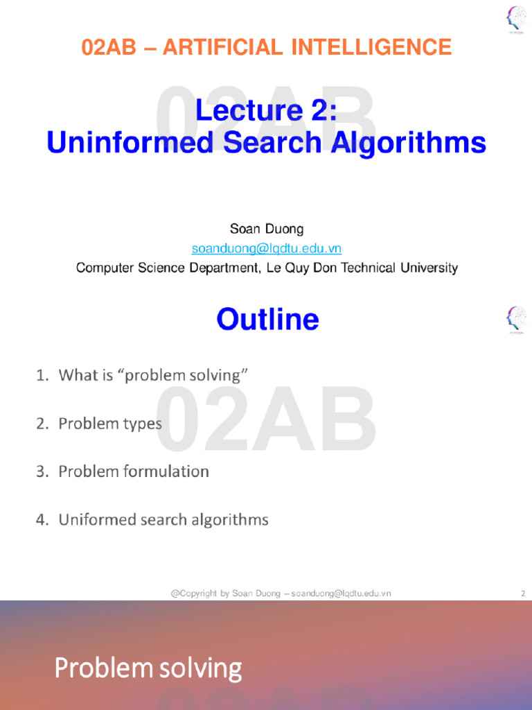 4S Lecture 02 Uninformed Search Algorithms | PDF