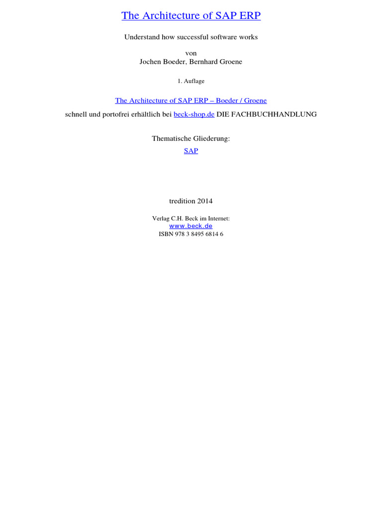 SAP ERP Architecture Guide | PDF | Supply Chain Management | Databases