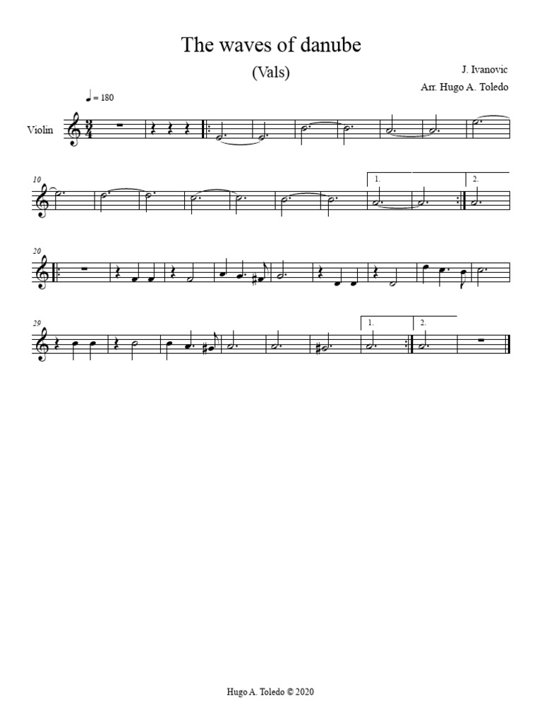 The Waves of Danube (Violin) | PDF
