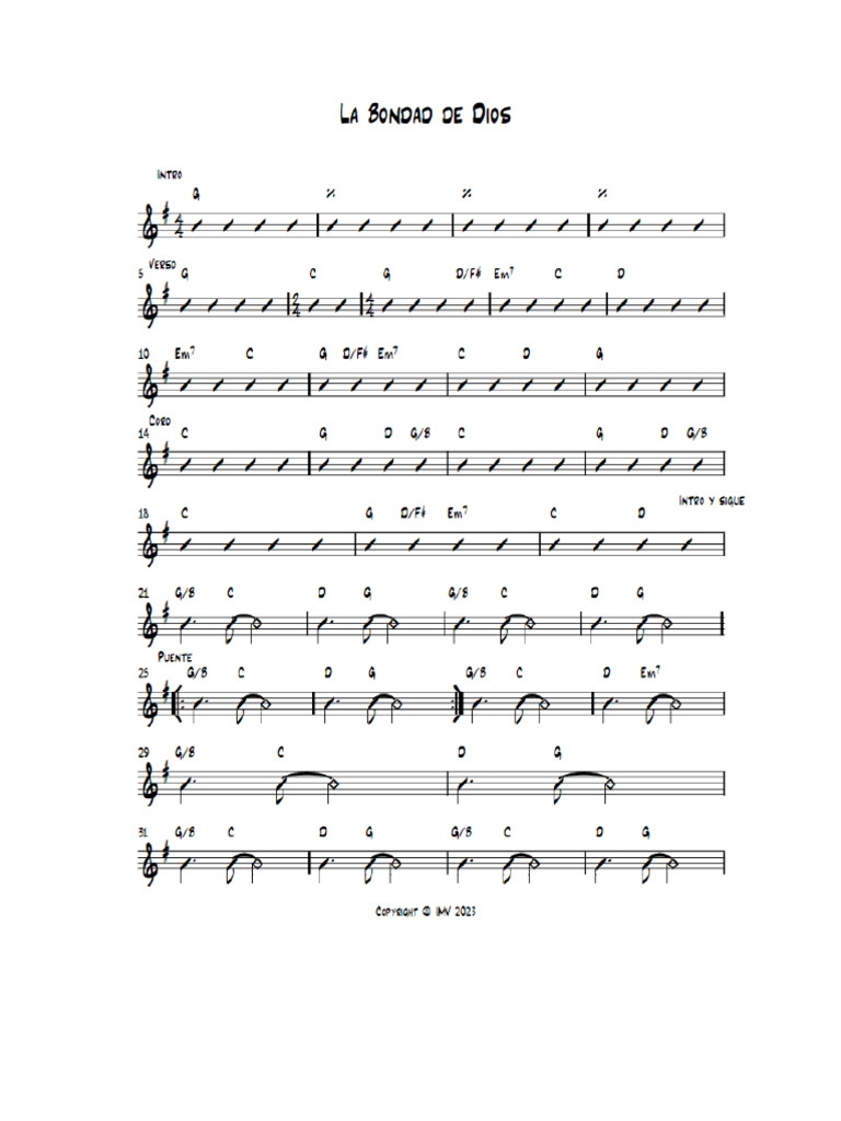 Chart La bondad de Dios | PDF Chart La bondad de Dios | PDF